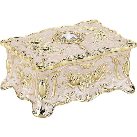 Storage & Organization | Vintage Jewelry Box Small Enameled Trinket Box ...